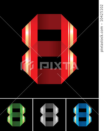 Numeral of paper tape - 8 - Stock Illustration [10425102] - PIXTA