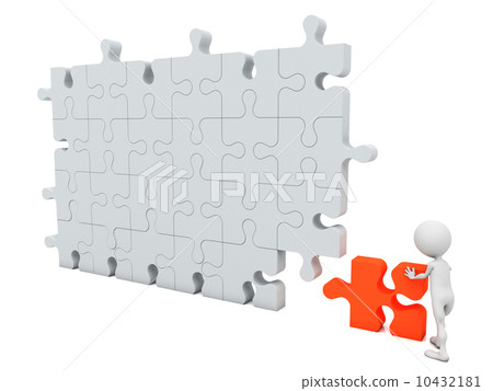 3d people - man and missing piece - Stock Illustration [10432181] - PIXTA
