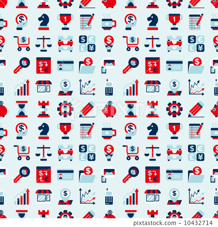 seamless retro flat business pattern background - Stock Illustration ...