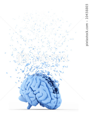 Shattered human brain. Stress concept. Isolated - Stock Illustration ...