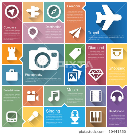 Flat design interface icon set - Stock Illustration [10441860] - PIXTA