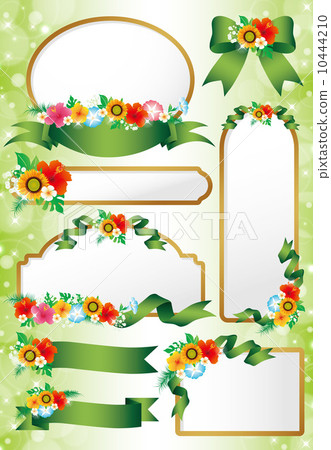 Summer flower ribbon frame - Stock Illustration [10444210] - PIXTA