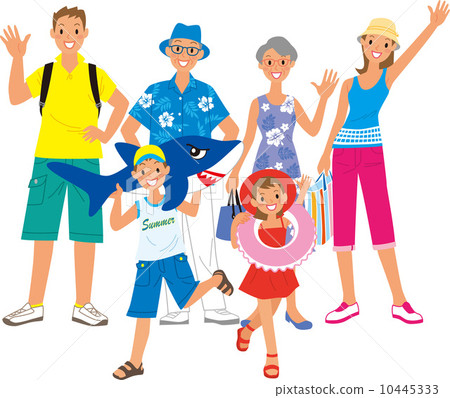 Three generations family bathing in the family - Stock Illustration ...