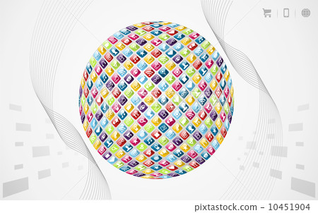 Global iphone apps icons world - Stock Illustration [10451904] - PIXTA