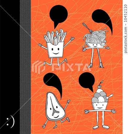 Food cartoons with dialogue balloon - Stock Illustration [10452110] - PIXTA