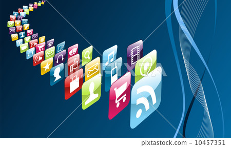 Global mobile phone apps icons - Stock Illustration [10457351] - PIXTA