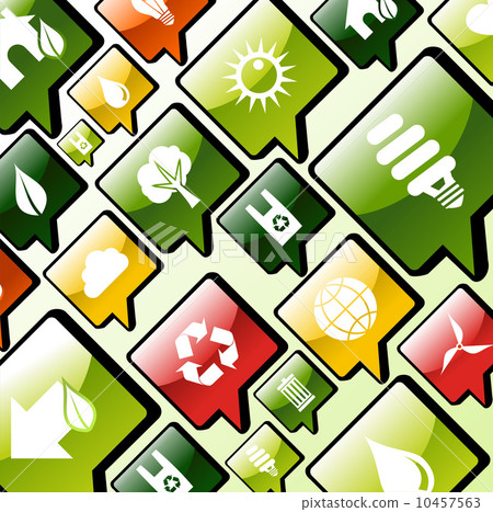 Green environment apps icons background - Stock Illustration [10457563 ...