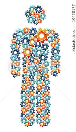 Gear working man - Stock Illustration [10458177] - PIXTA