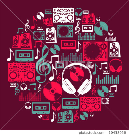 Dj Music icons circle - Stock Illustration [10458936] - PIXTA