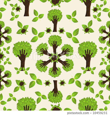 Hand green forest pattern - Stock Illustration [10459231] - PIXTA