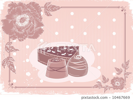 Floral postcard with chocolate sweets .Vector... - Stock Illustration ...