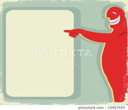 Laughing poster.Pointing man to background for... - Stock Illustration ...