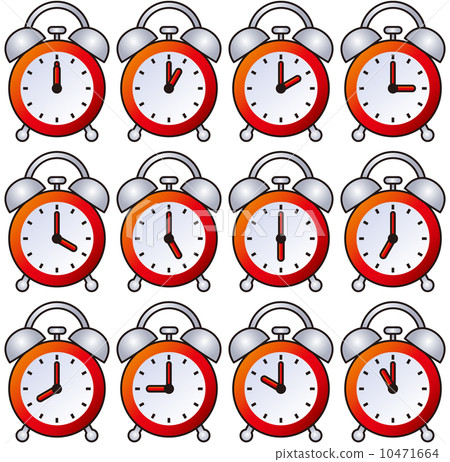 Alarm clock 12 hours a day - Stock Illustration [10471664] - PIXTA