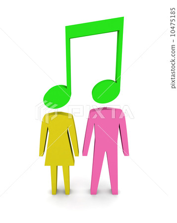 Music connecting people. Concept 3D illustration. - Stock Illustration ...