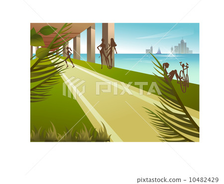 The view of cycle route - Stock Illustration [10482429] - PIXTA