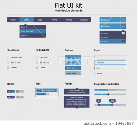 UI is a set flat design, trend - Stock Illustration [10485697] - PIXTA