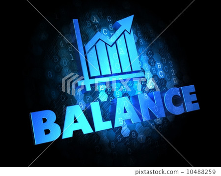 Balance - Blue Text on Digital background.... - Stock Illustration ...