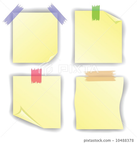Yellow notice papers - Stock Illustration [10488378] - PIXTA