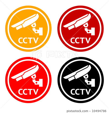 CCTV pictogram, set symbol security camera - Stock Illustration ...