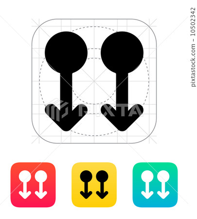 Two Finger drag down gesture abstract icon. - Stock Illustration ...