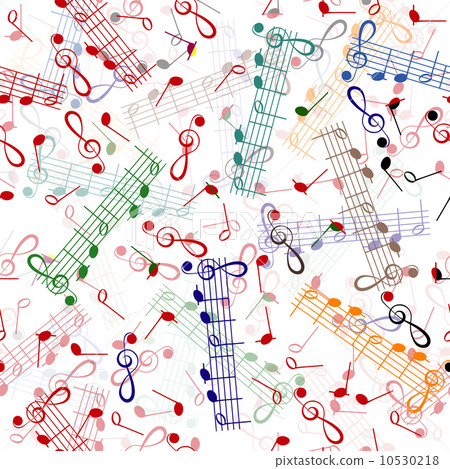 music notation repeating pattern on a white... - Stock Illustration ...