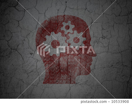 Education concept: Head With Gears on grunge...-插圖素材 [10533908] - PIXTA圖庫