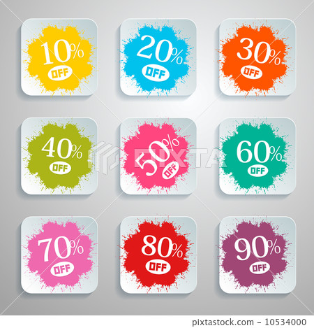 Discount Vector Splash - Paper Labels Set-插圖素材 [10534000] - PIXTA圖庫