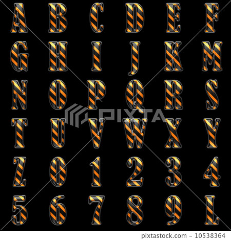 metal orange and black alphabet - Stock Illustration [10538364] - PIXTA