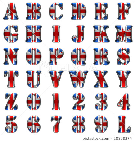 Great Britain alphabet on white background - Stock Illustration ...