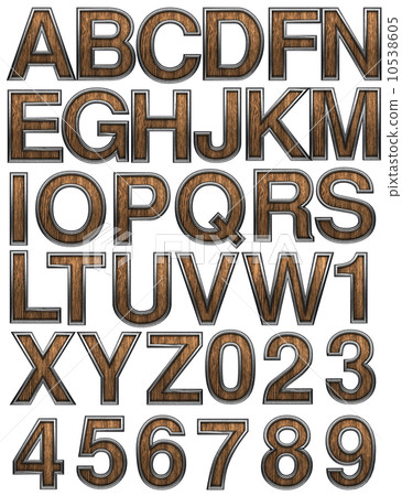 wooden alphabet set - Stock Illustration [10538605] - PIXTA