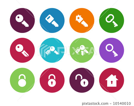 Key circle icons on white background. - Stock Illustration [10540010 ...