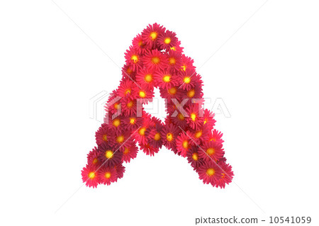 Red flower letter A isolated on white backround - Stock Illustration ...