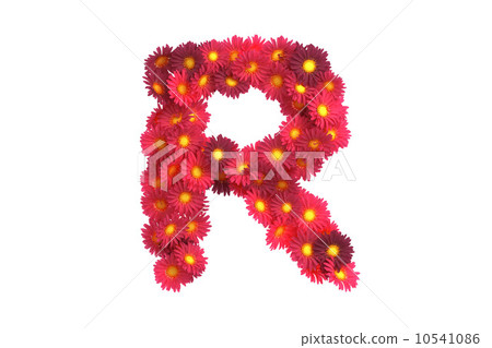 Red flower letter R isolated on white backround - Stock Illustration ...