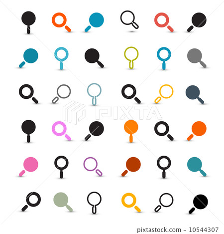 Colorful Magnifying Glass Icons Set - Stock Illustration [10544307] - PIXTA