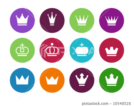 Crown circle icons on white background. - Stock Illustration [10548528 ...