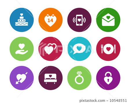 Love circle icons on white background. - Stock Illustration [10548551 ...