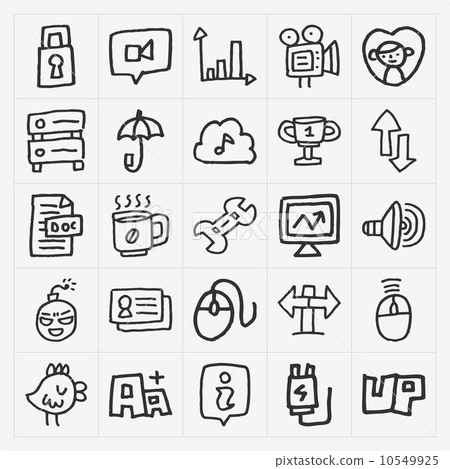 doodle web icons set - Stock Illustration [10549925] - PIXTA