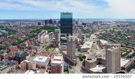 Stock Photo: Boston skyline aerial view - Stock Image - Everypixel