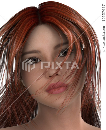 Female face up - Stock Illustration [10557657] - PIXTA