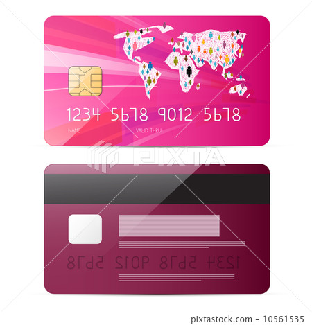 Pink Vector Credit Card Illustration Isolated... - Stock Illustration ...
