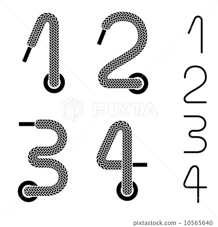 shoe lace numbers 1 2 3 4 - Stock Illustration [10565640] - PIXTA