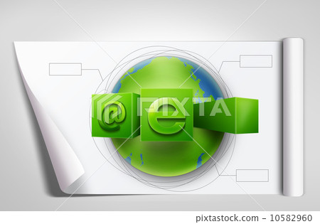 three dimensional, three-dimensional, e - Stock Illustration [10582960 ...