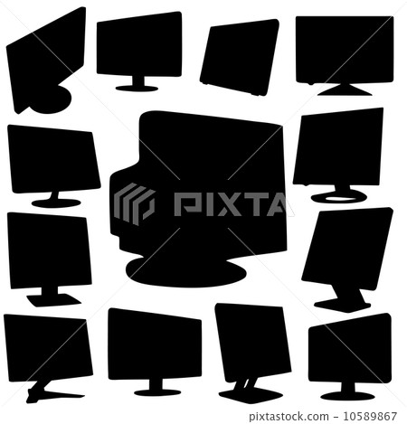 Monitor vector set. Electronics vector collection. - Stock Illustration ...