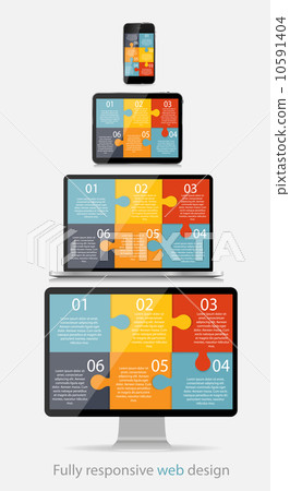 Fully Responsive Web Design Concept Vector... - Stock Illustration [10591404] - PIXTA