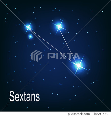 The constellation "Sextans" star in the night... - Stock Illustration ...