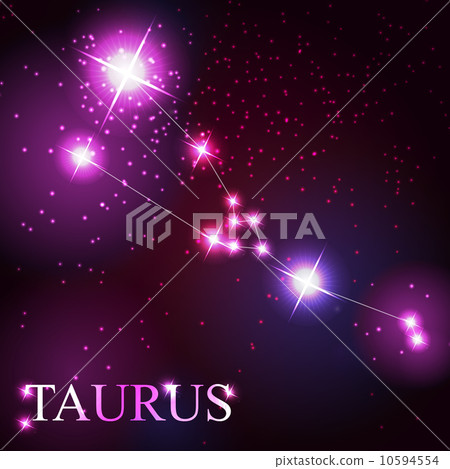 taurus zodiac sign of the beautiful bright stars - Stock Illustration ...