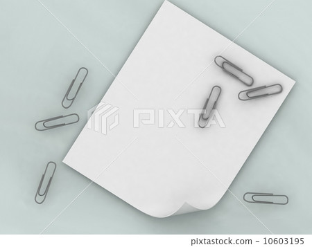 Sheet of a paper and writing paper clips - Stock Illustration [10603195 ...
