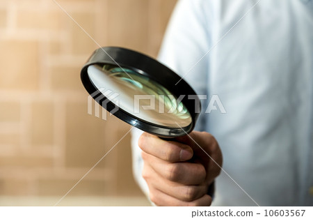 Stock Photo: magnifying glass, magnifier, researcher - Stock Image ...