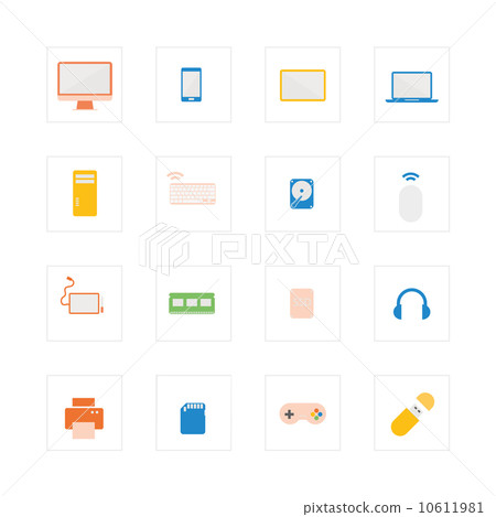 Computer device icons set. - Stock Illustration [10611981] - PIXTA