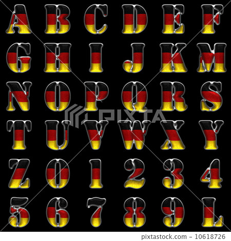Germany alphabet on black background - Stock Illustration [10618726 ...